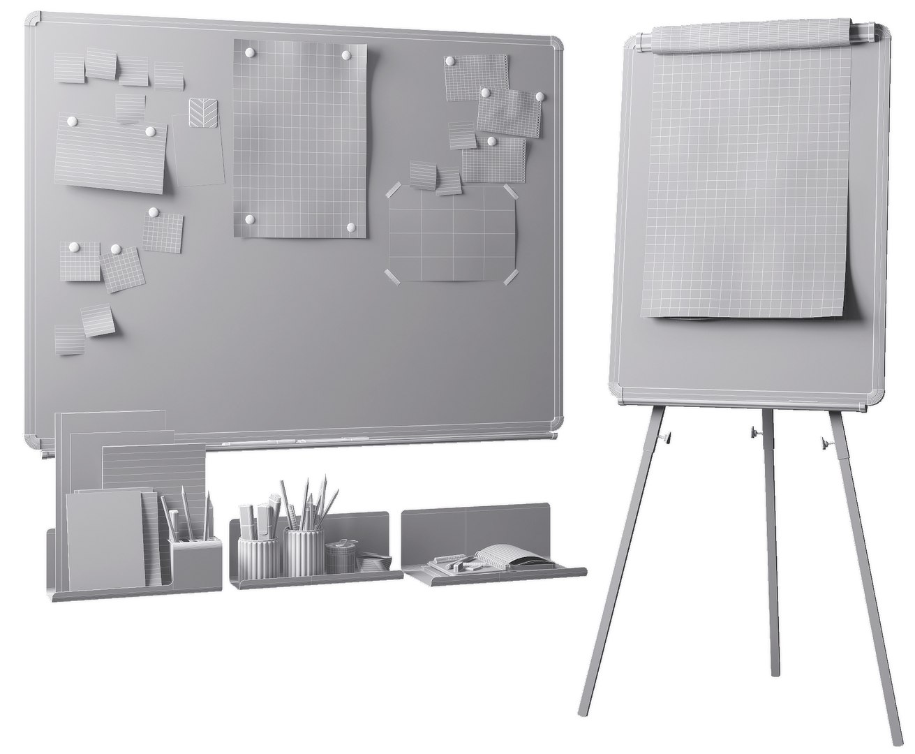 3D model Set for Magnetic whiteboards and Flipcharts - TurboSquid 1913692
