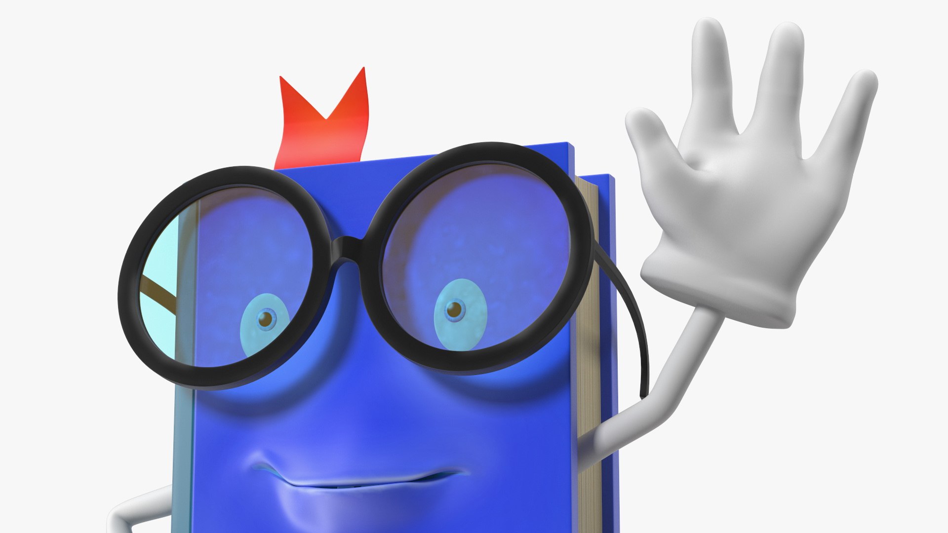 3D Model Blue Textbook Character Waving Pose - TurboSquid 2128824