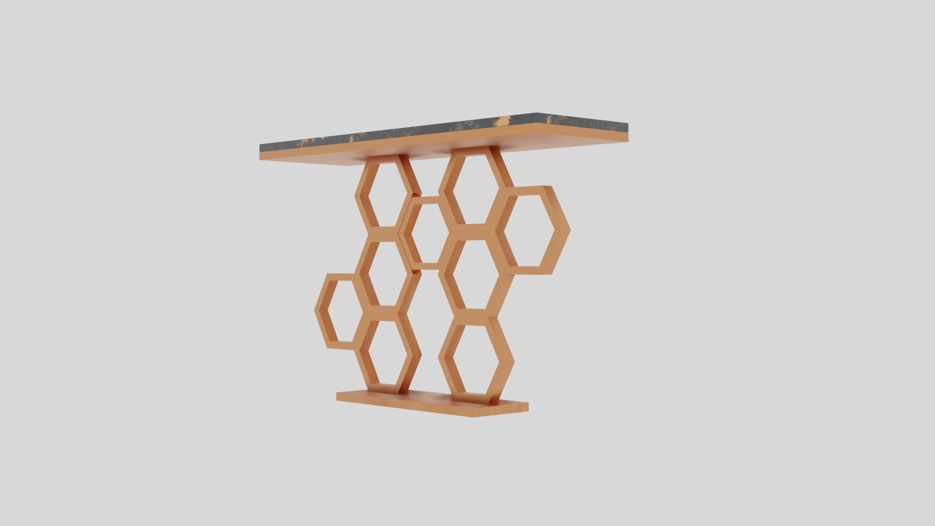 3D Honeycomb Motif Copper Metal Console Table - TurboSquid 2060119