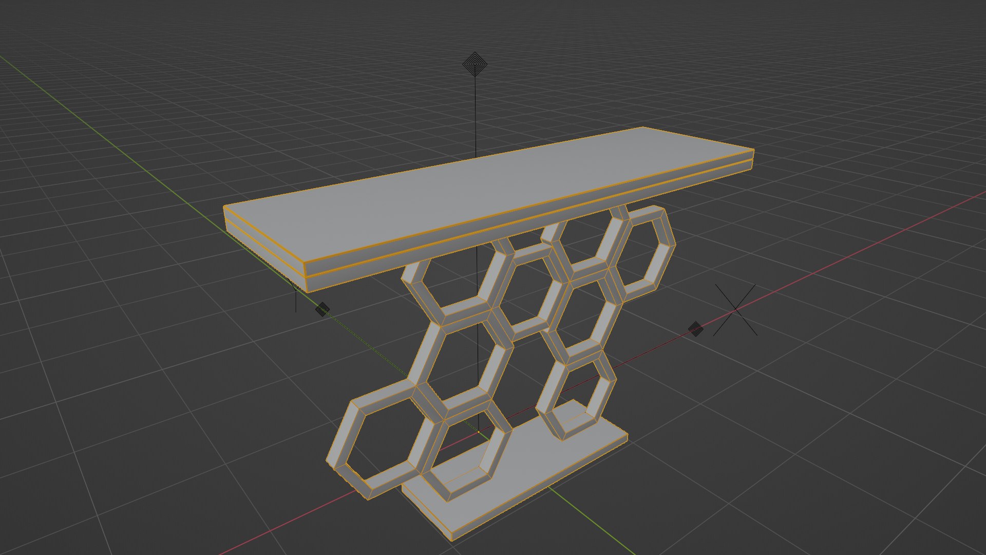 3D Honeycomb Motif Copper Metal Console Table - TurboSquid 2060119