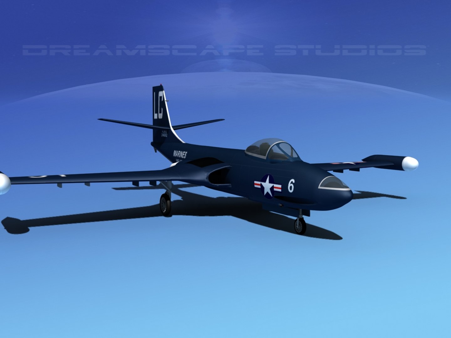 3d Korean F2h Banshee Jet Fighter Model