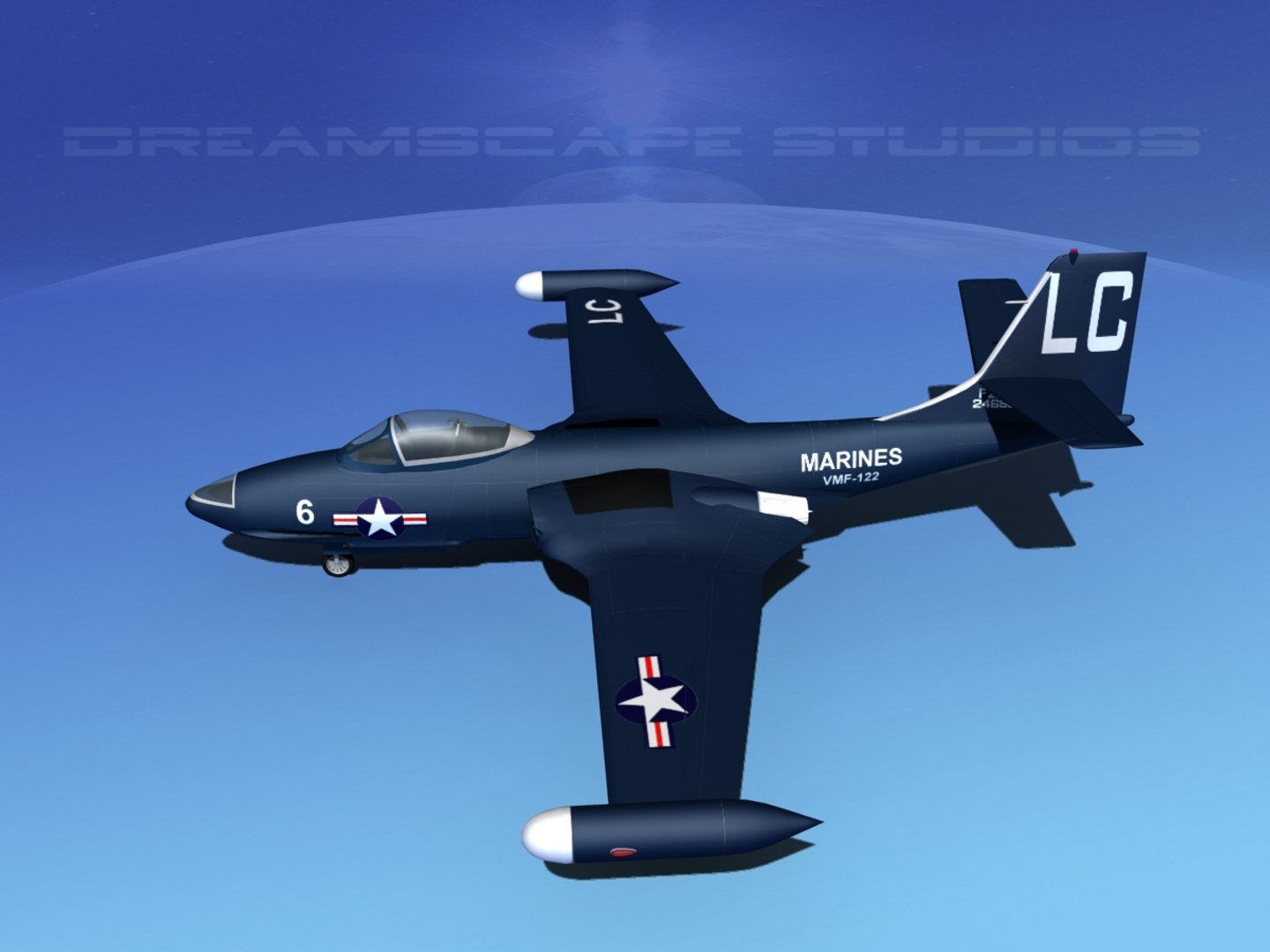 3d Korean F2h Banshee Jet Fighter Model
