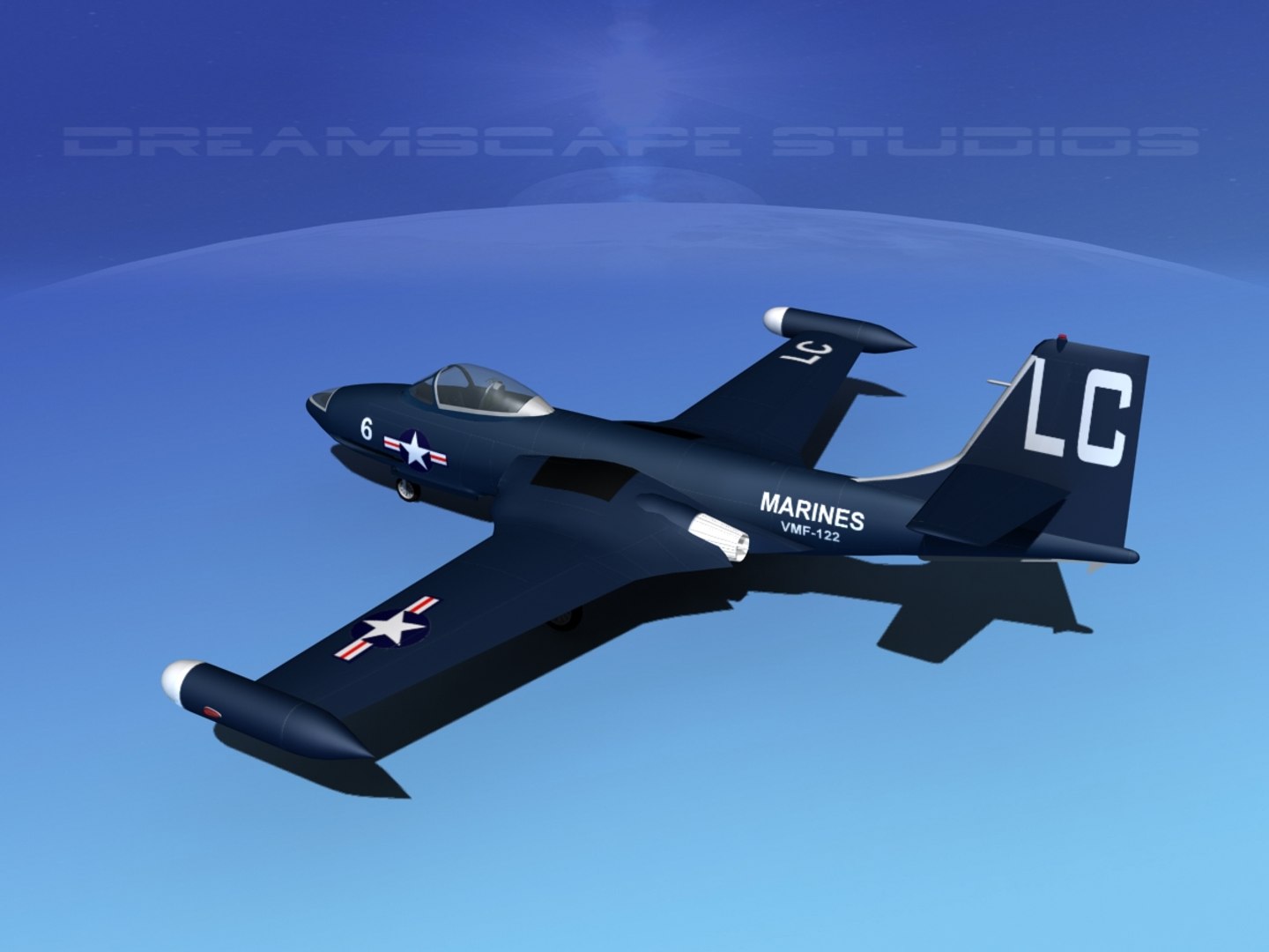 3d Korean F2h Banshee Jet Fighter Model