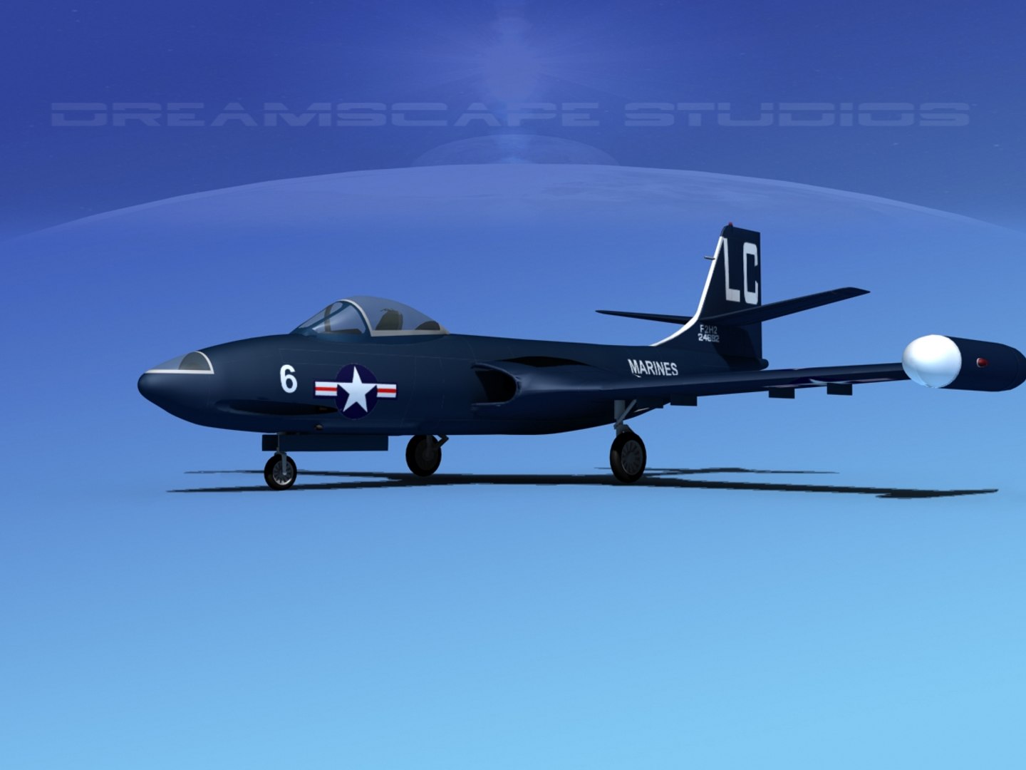 3d Korean F2h Banshee Jet Fighter Model