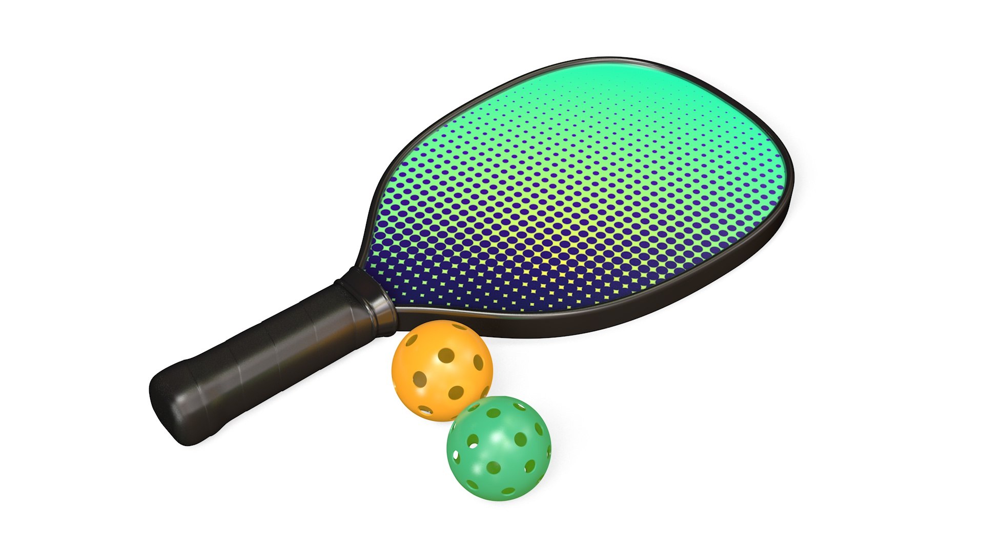 3D Pickleball Set Paddle Balls - TurboSquid 2151927