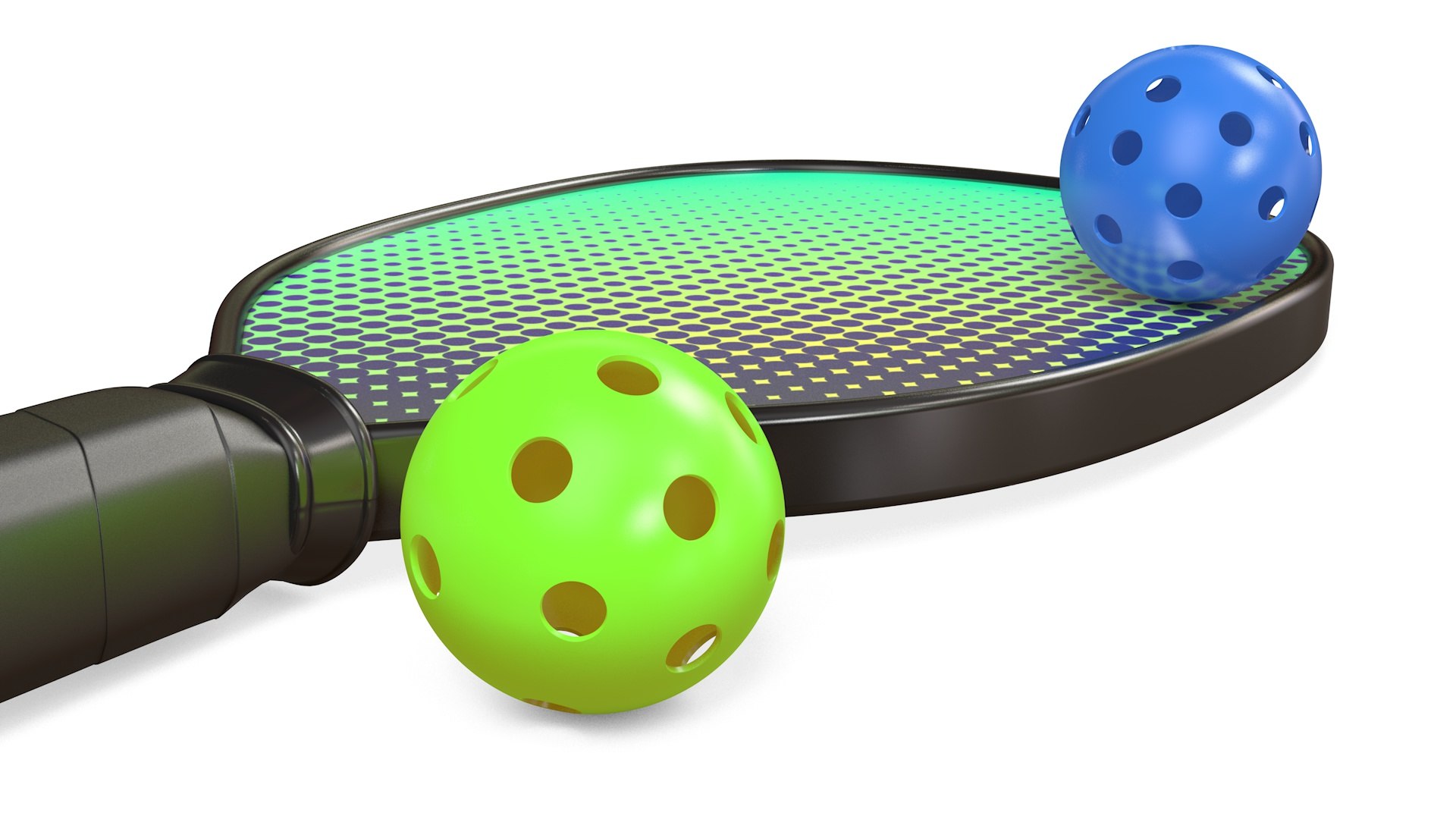 3D Pickleball Set Paddle Balls - TurboSquid 2151927