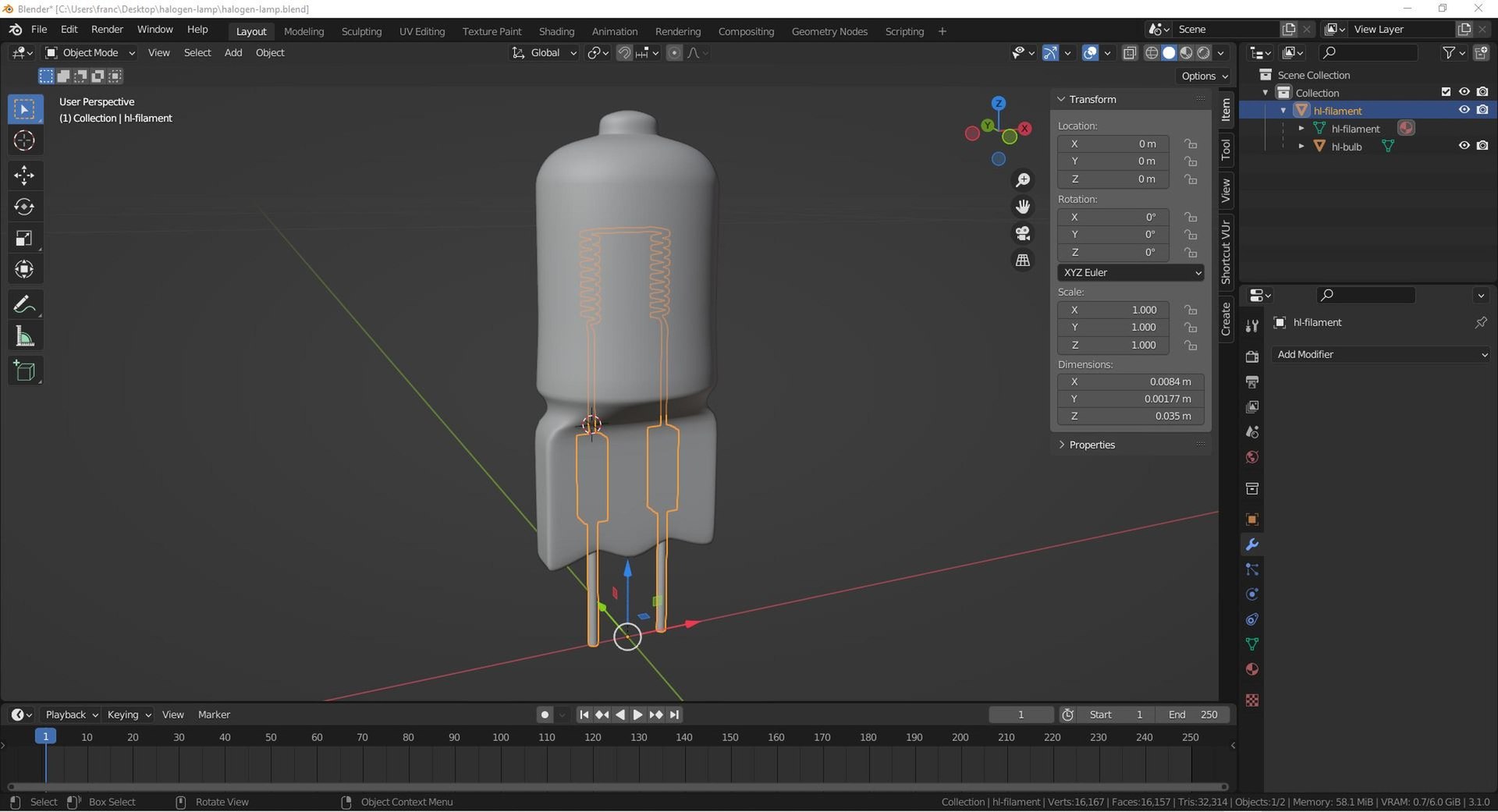Halogen lamp 3D - TurboSquid 1913007