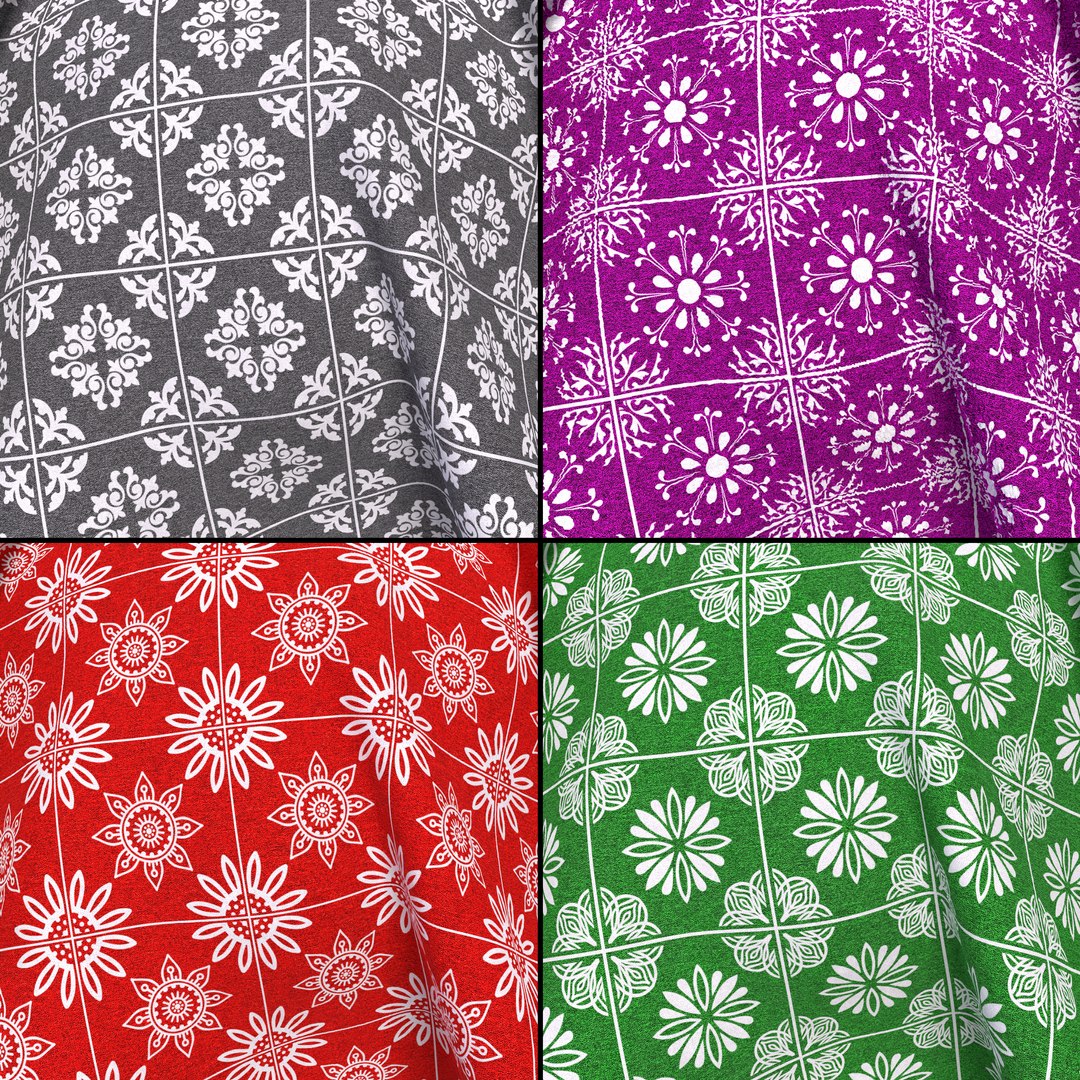 3D model patterned fabric-set012 - TurboSquid 2064491