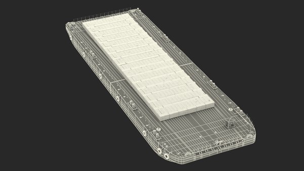 Pontoon Barge Loaded Wood Planks 3D - TurboSquid 1853404