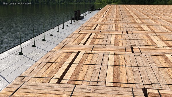 Pontoon Barge Loaded Wood Planks 3D - TurboSquid 1853404