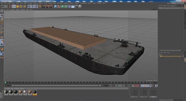 Pontoon Barge Loaded Wood Planks 3D - TurboSquid 1853404