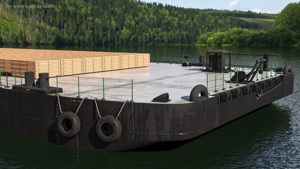 폰툰 바지선 적재 목재 판자 3D 모델 - TurboSquid 1853404
