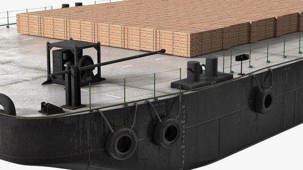 폰툰 바지선 적재 목재 판자 3D 모델 - TurboSquid 1853404