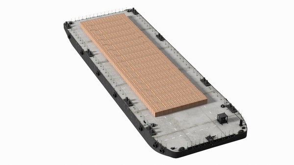 Pontoon Barge Loaded Wood Planks 3D - TurboSquid 1853404