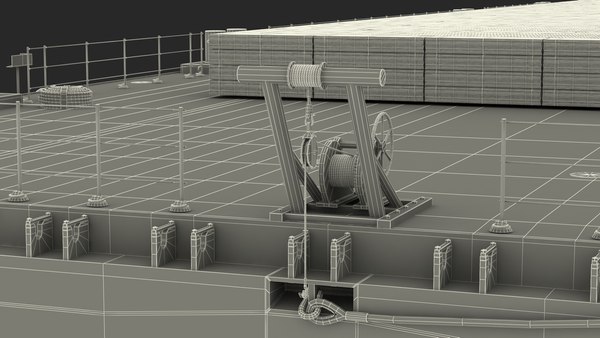 Pontoon Barge Loaded Wood Planks 3D - TurboSquid 1853404