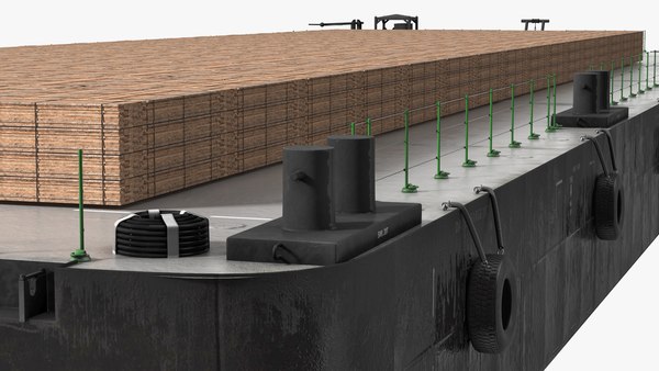 폰툰 바지선 적재 목재 판자 3D 모델 - TurboSquid 1853404