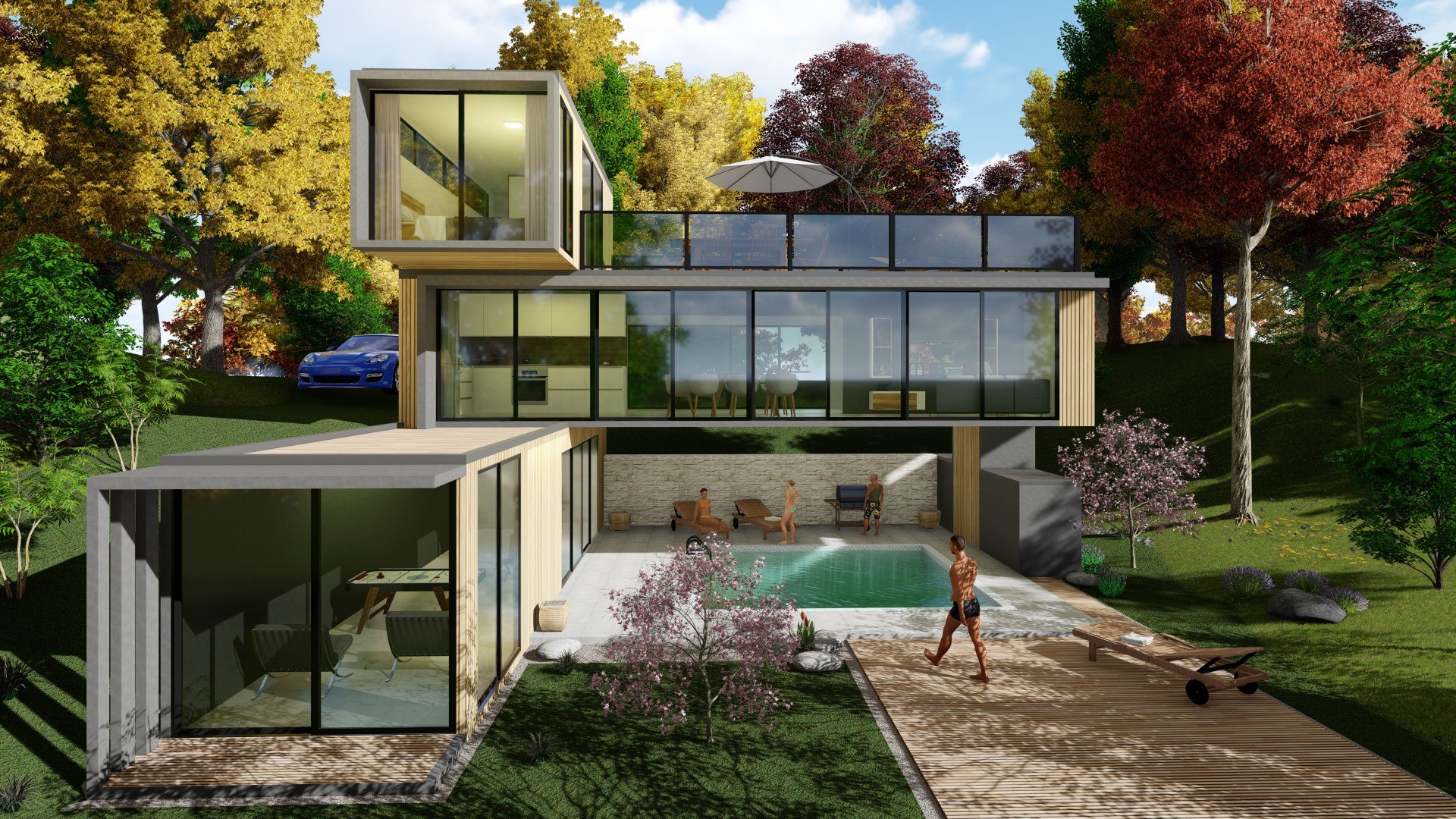 Modular container home 3D model - TurboSquid 1471161