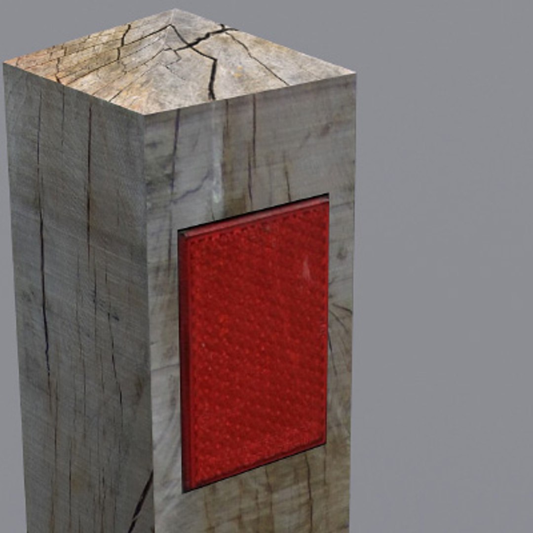 Wooden Post Reflective 3d Model
