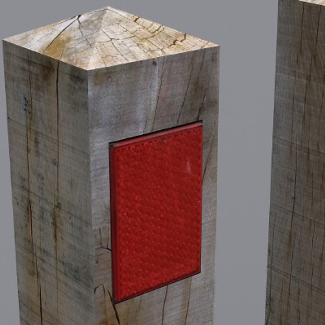 Wooden Post Reflective 3d Model