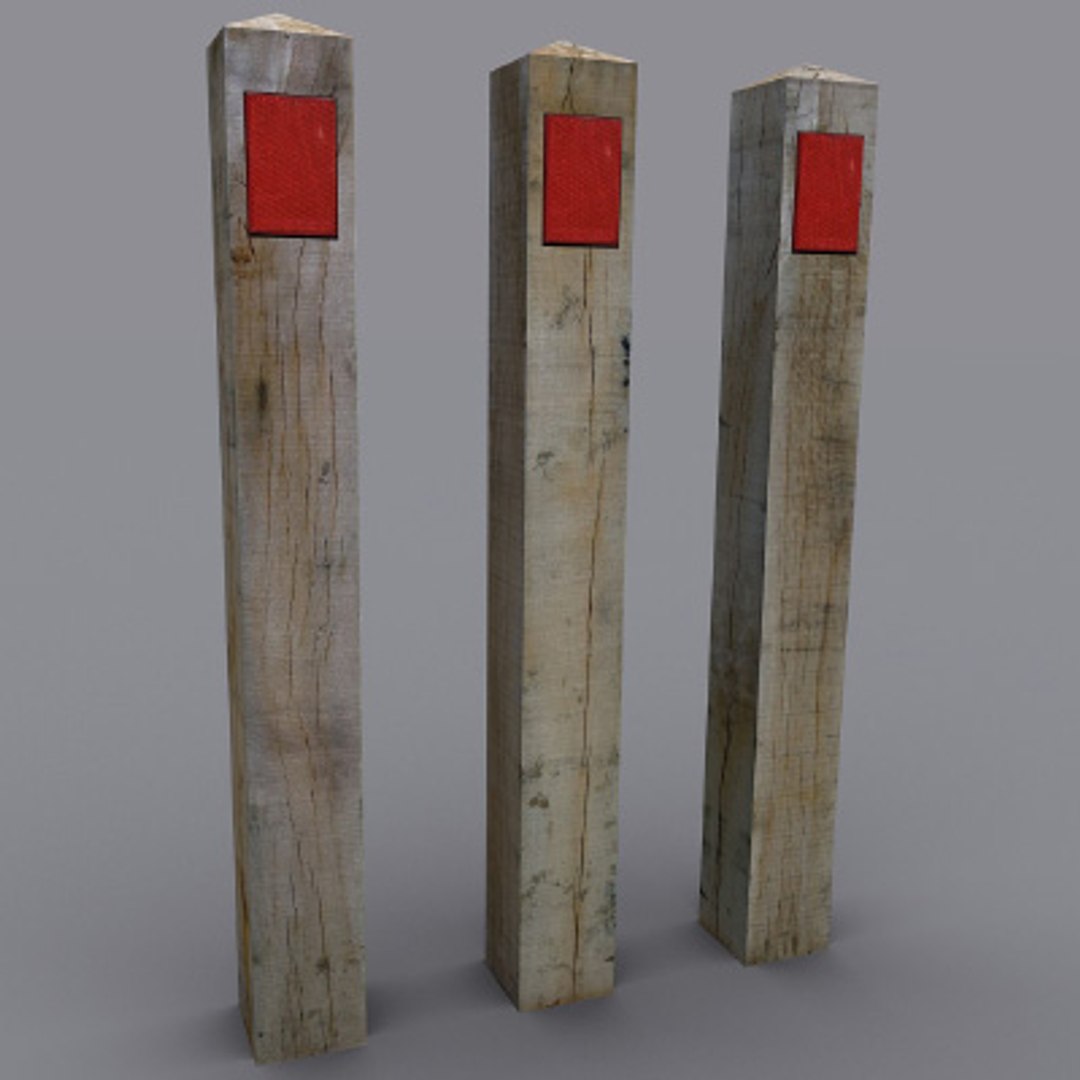 Wooden Post Reflective 3d Model
