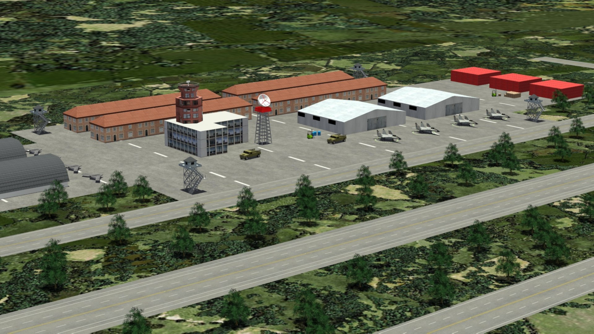 3D Air Base Military Base Model - TurboSquid 2037286