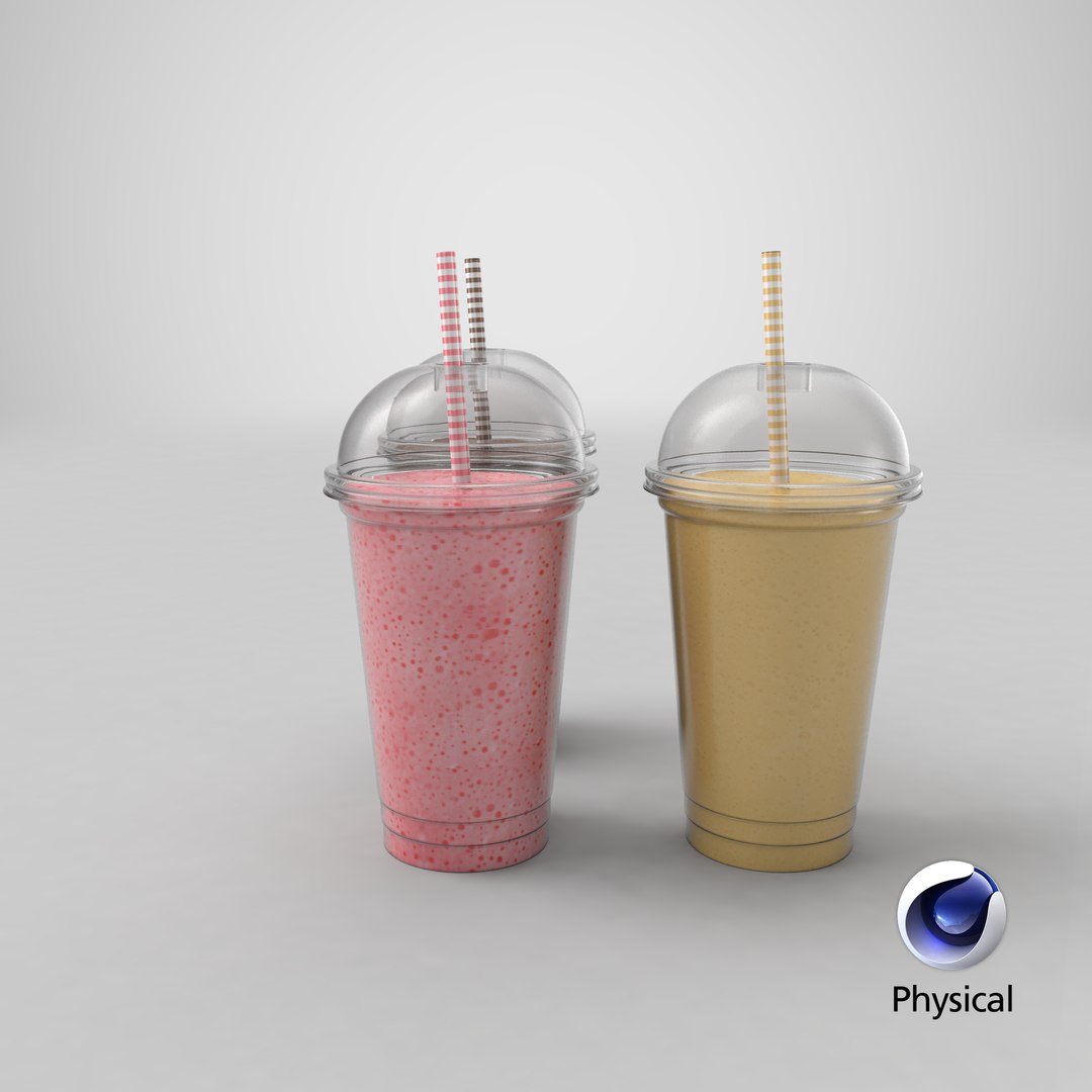 3D milk shake flavors model - TurboSquid 1345593