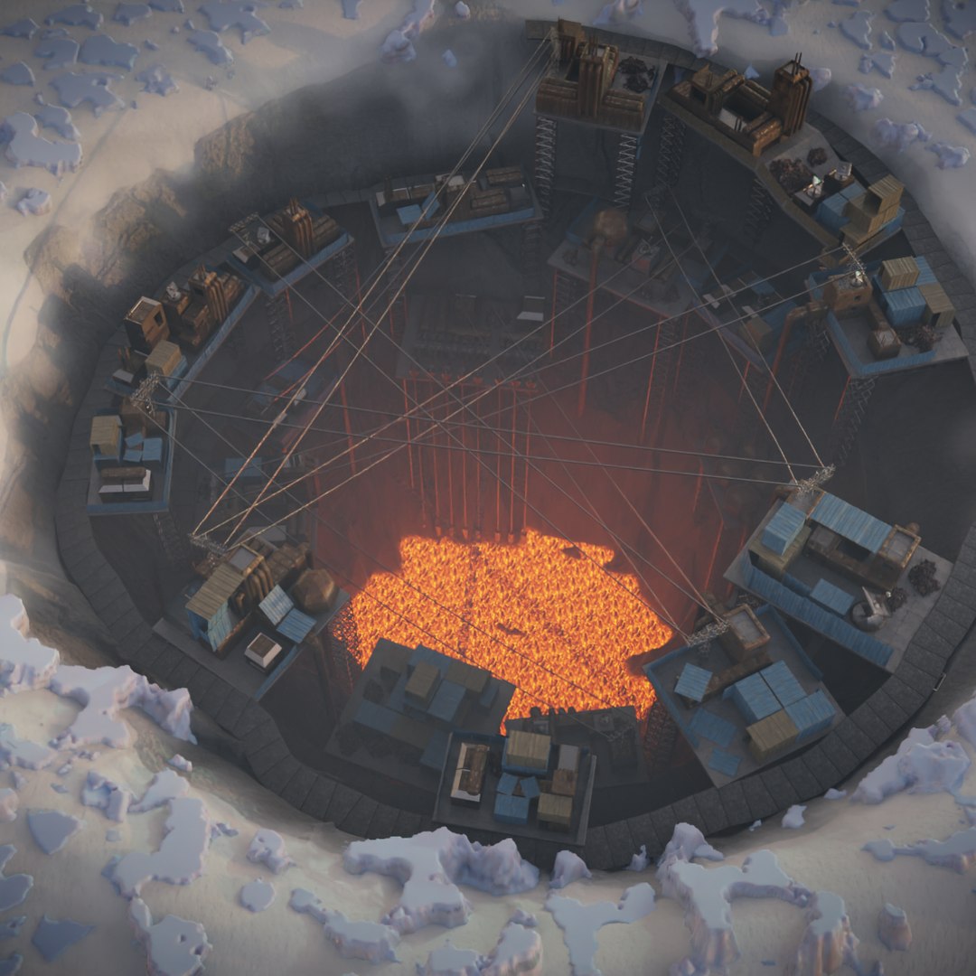 City Inside The Volcano 3D Model - TurboSquid 1925020