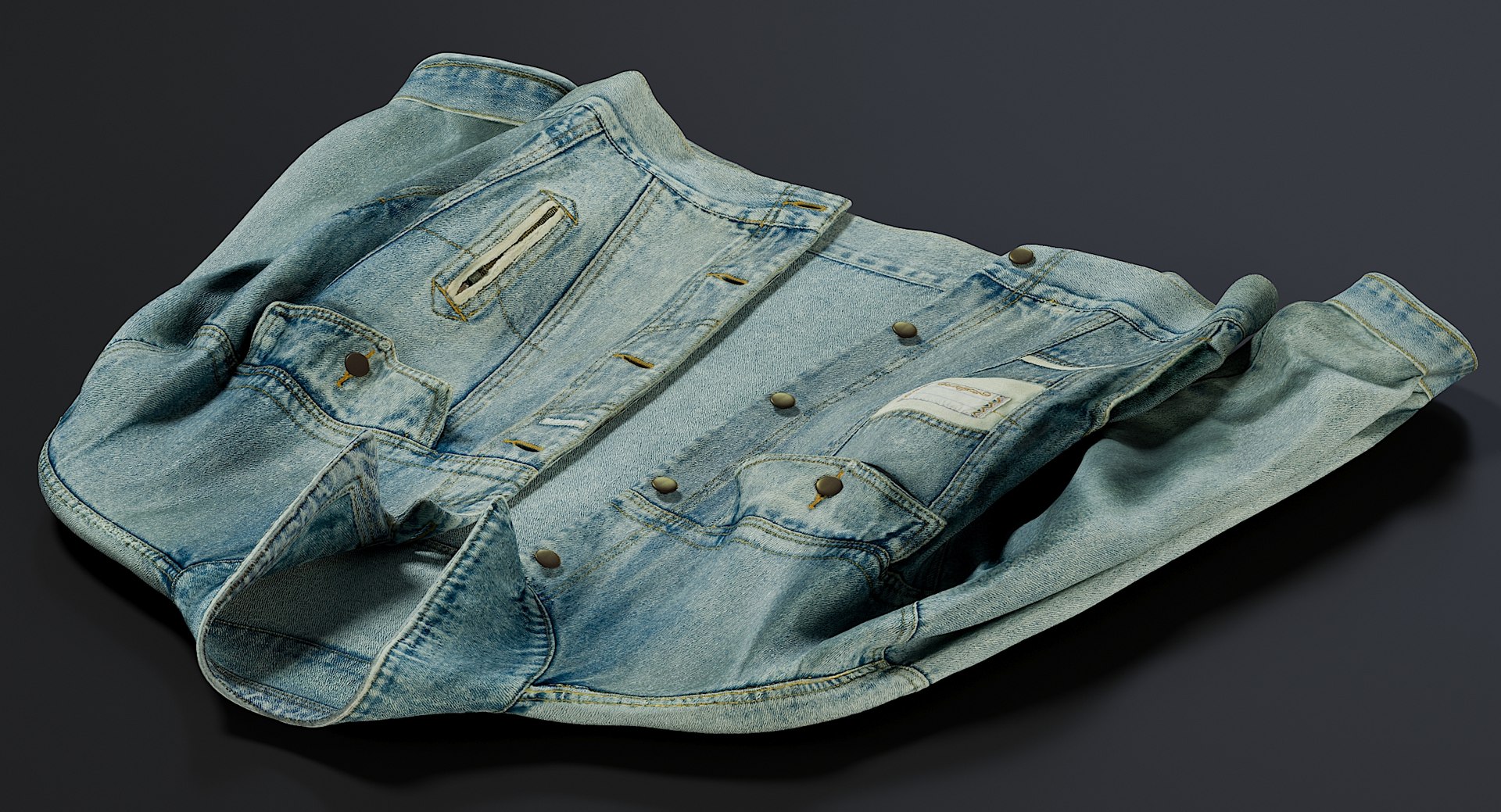 3D realistic jean jacket 2 - TurboSquid 1467578