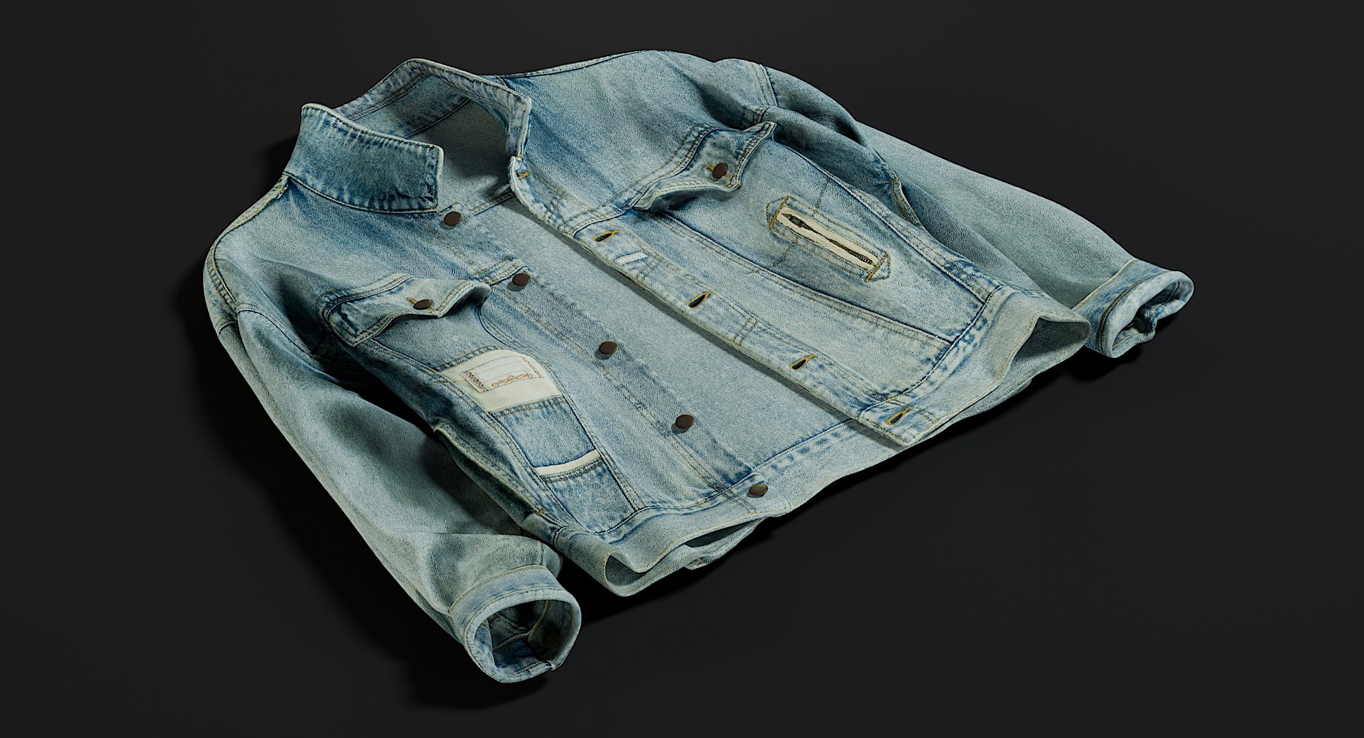 3D realistic jean jacket 2 - TurboSquid 1467578