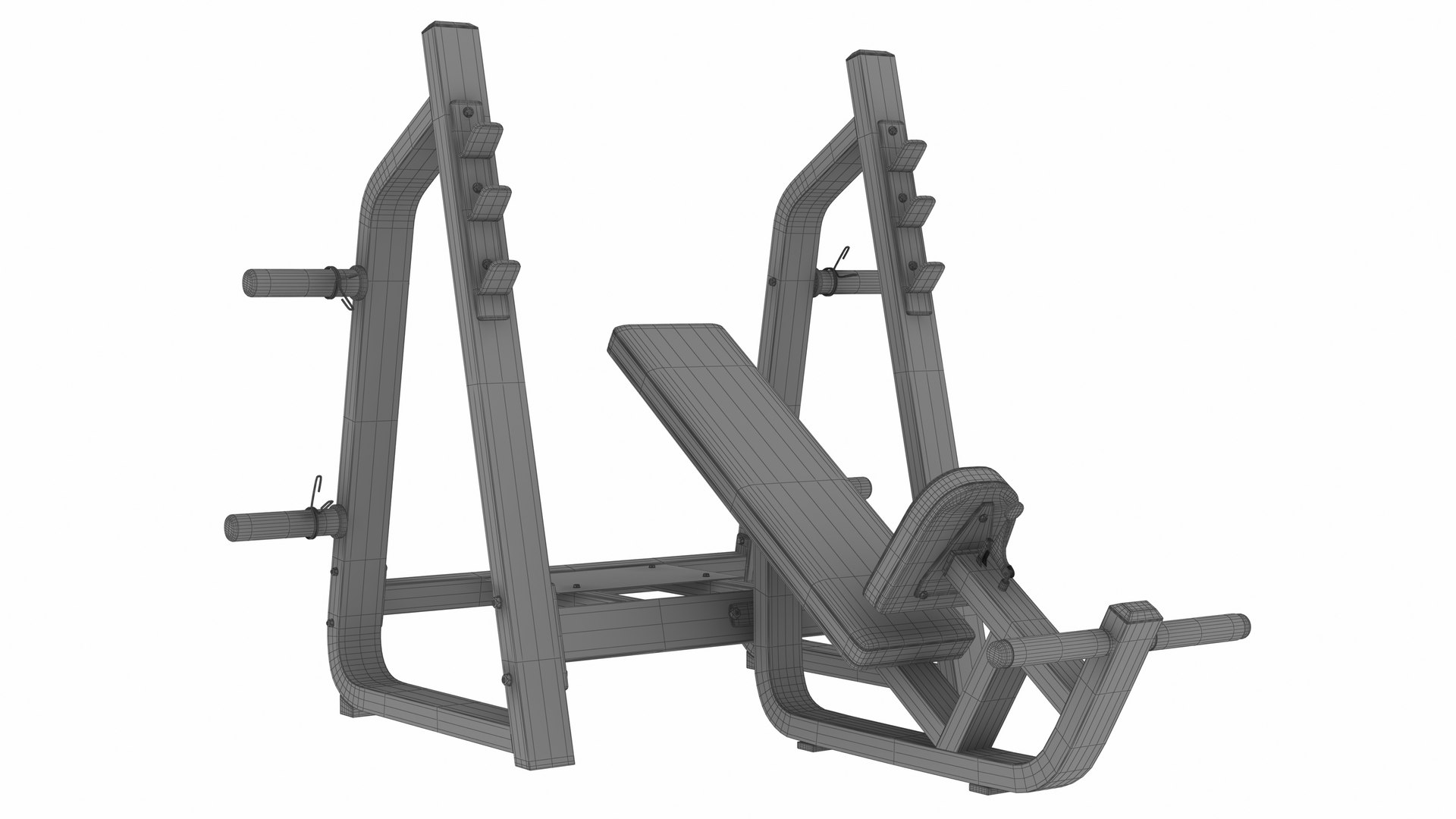 GYM InclineBarbel Bench Press Machine 3D - TurboSquid 1824948