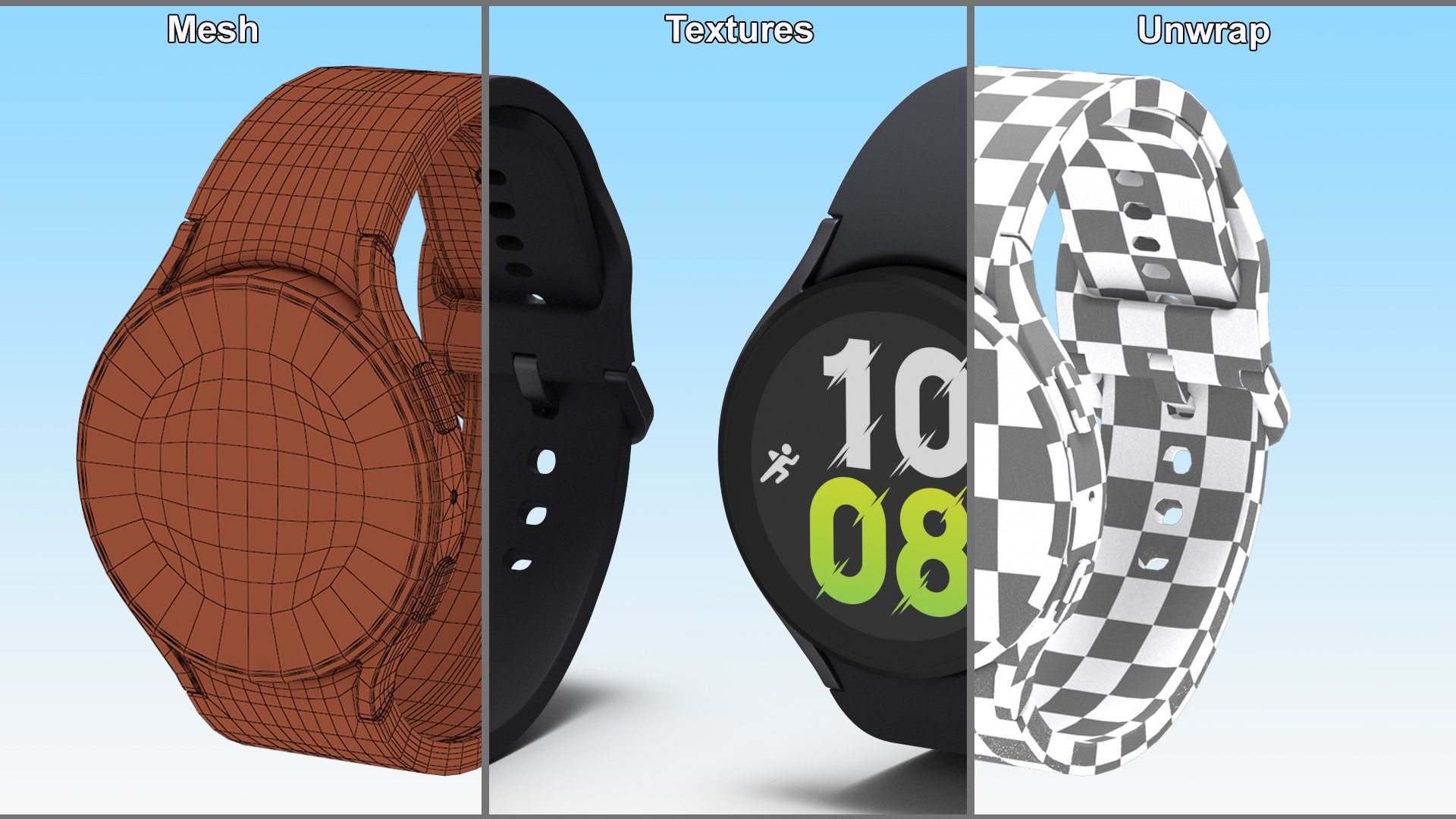 Graphite Samsung Galaxy Watch 5 large 44mm 3D model - TurboSquid 2042625