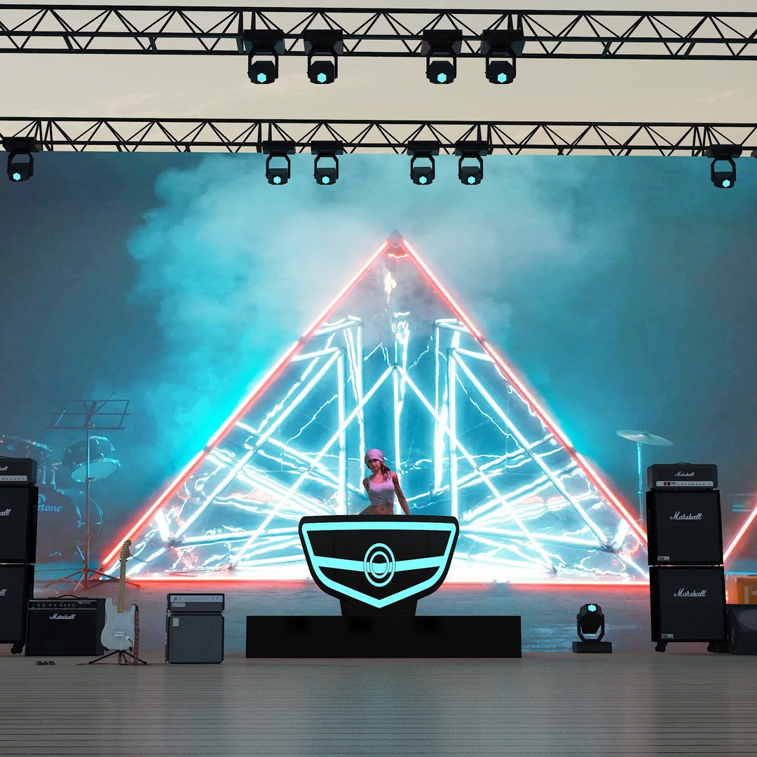 3D Performer DJ Plays Disc KTV Modern Stage Concert Beauty Tuner Dance ...