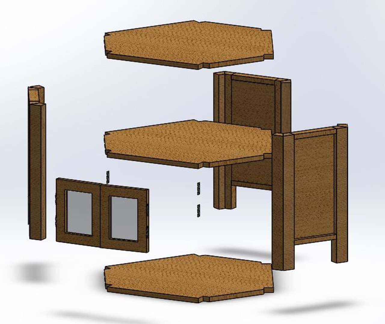 3D Model Wood Hinge Shelf - TurboSquid 1515773