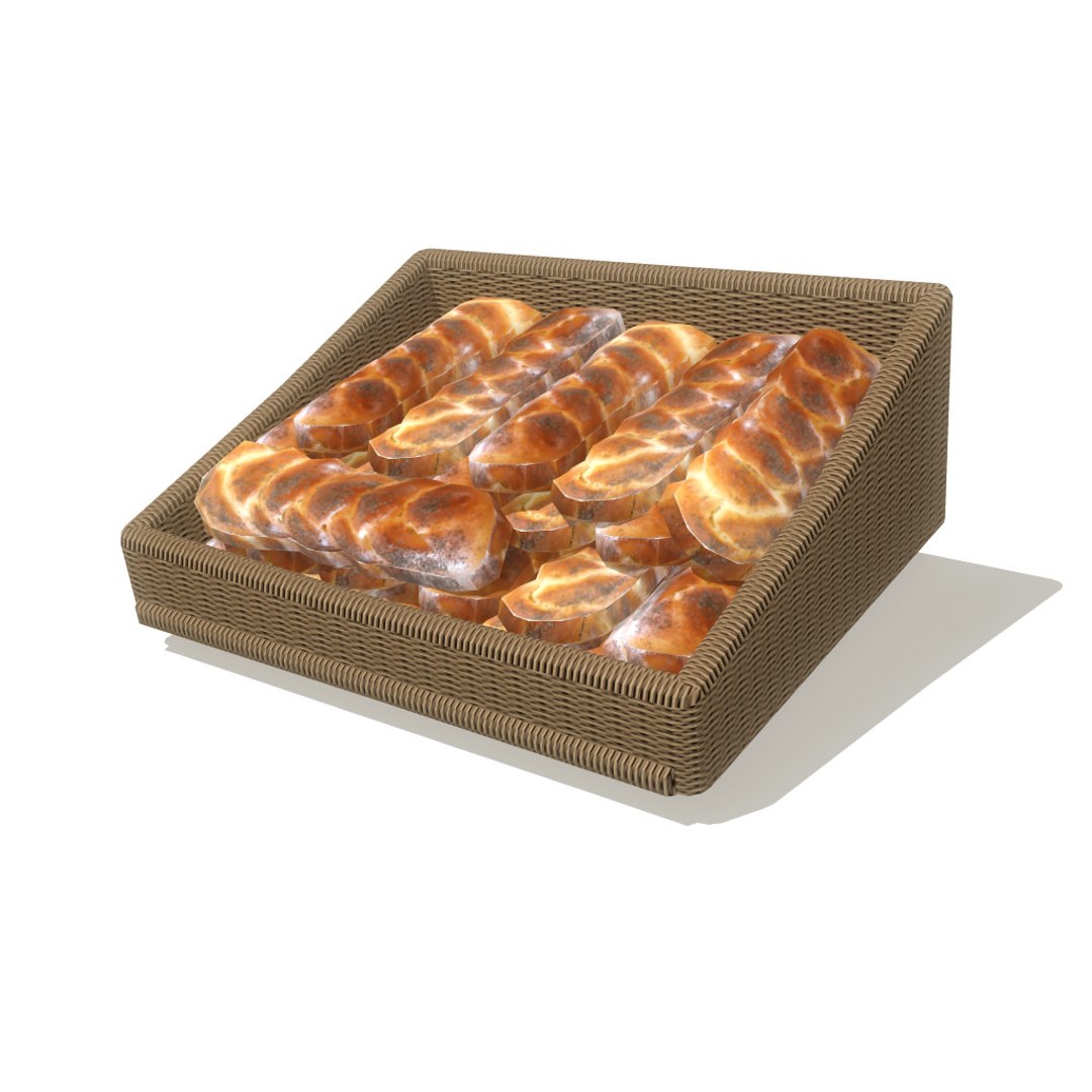 3d bread basket 3 model