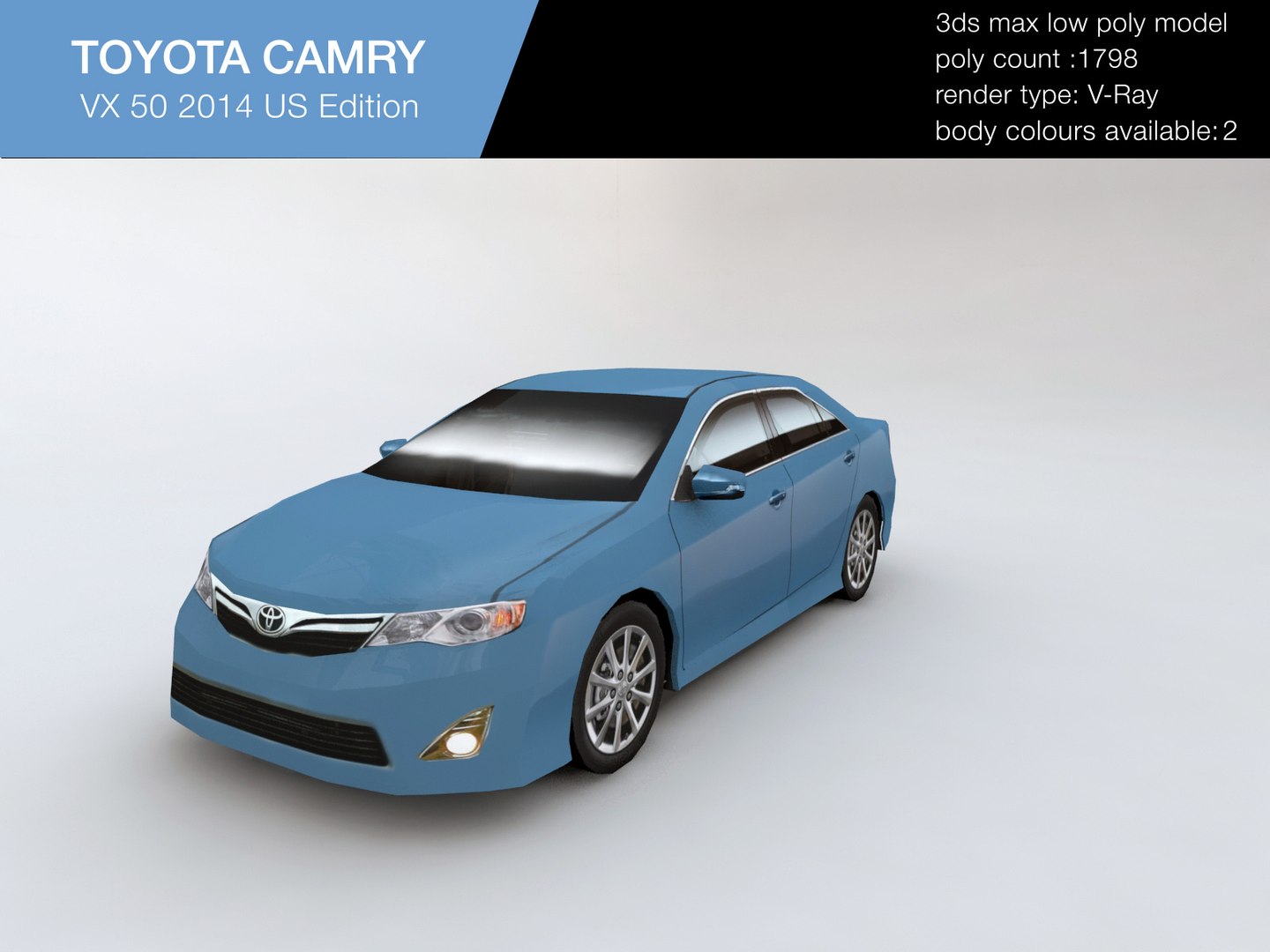3d model sedan toyota camry