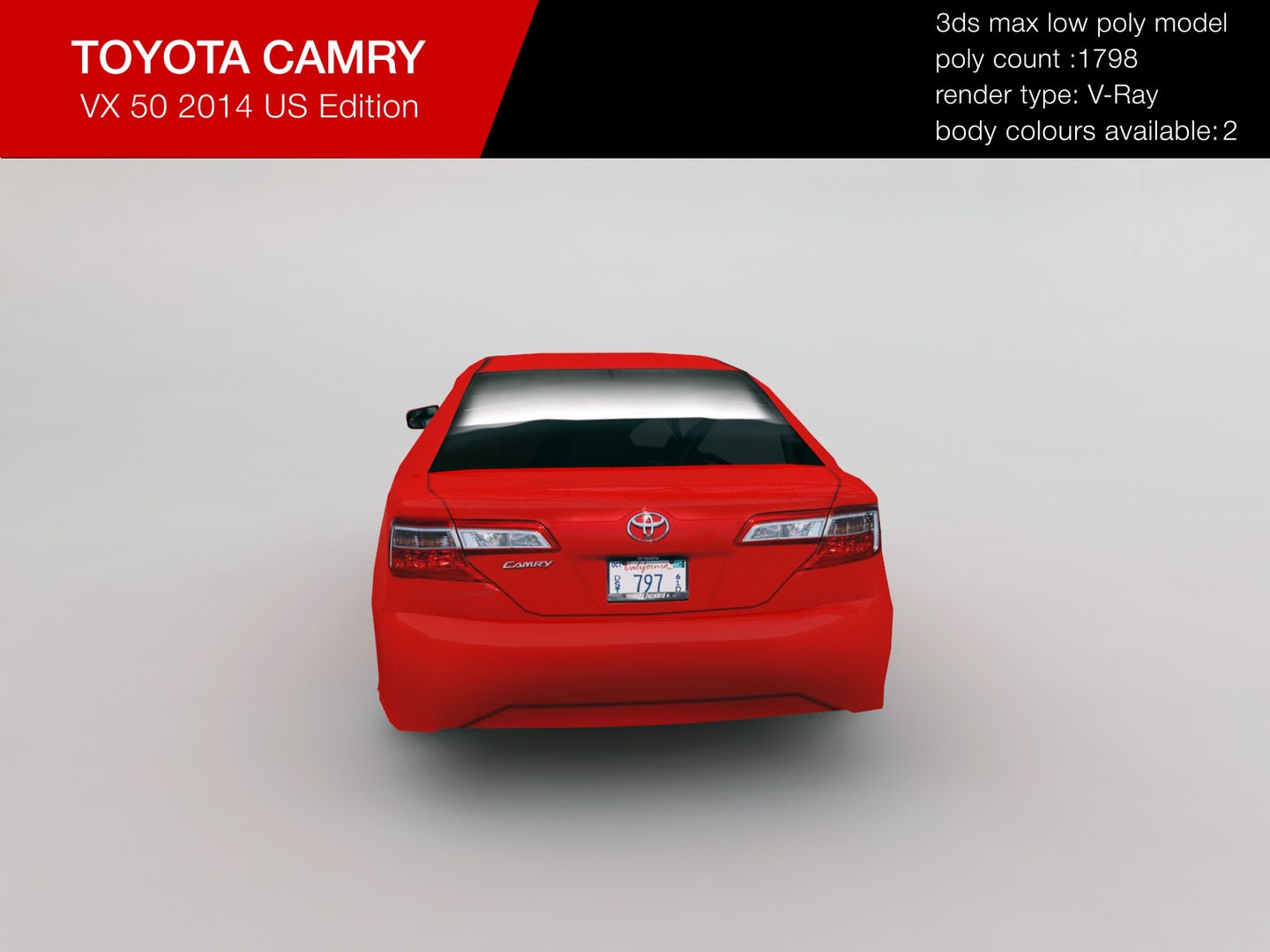 3d model sedan toyota camry