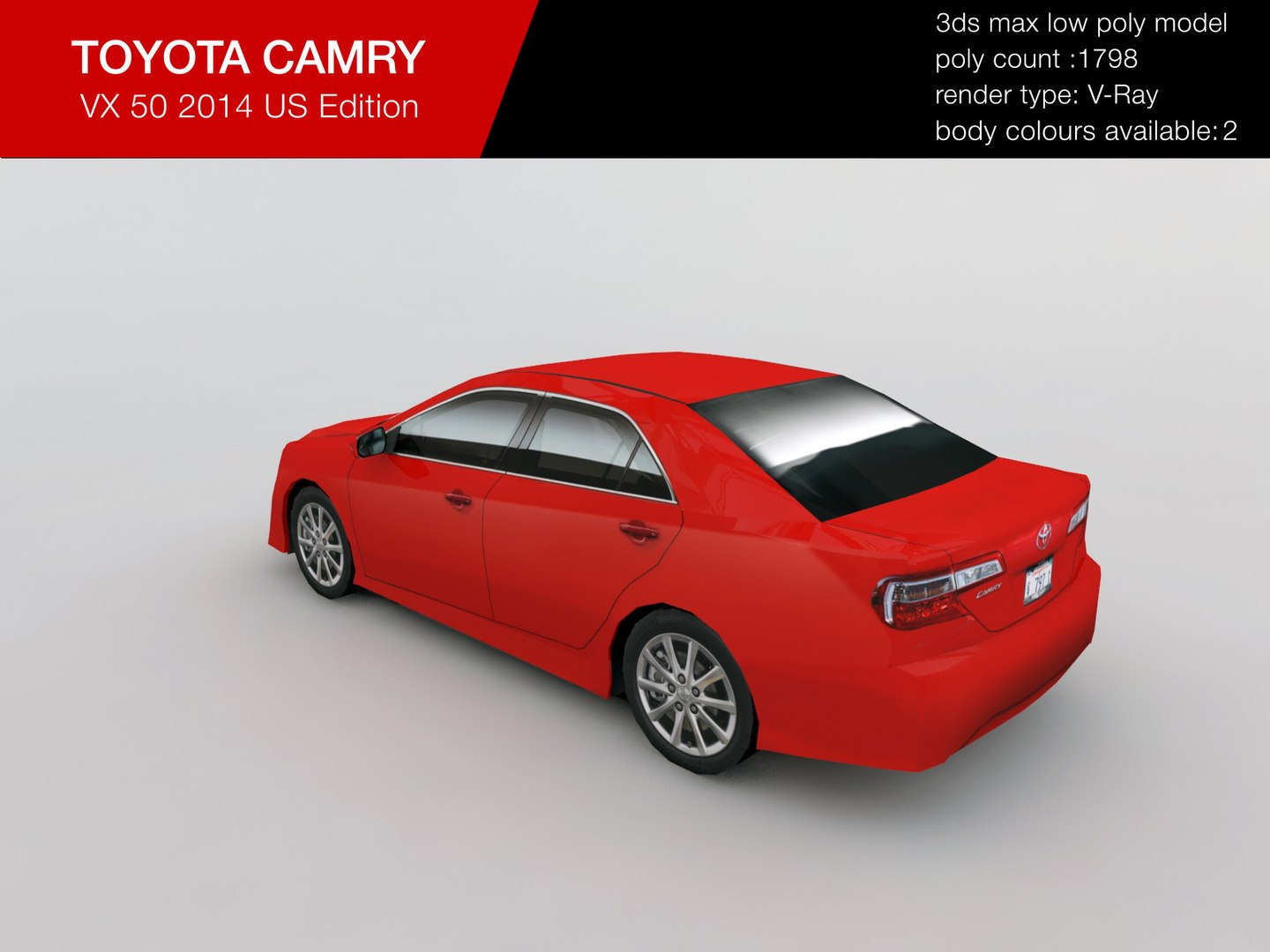 3d model sedan toyota camry