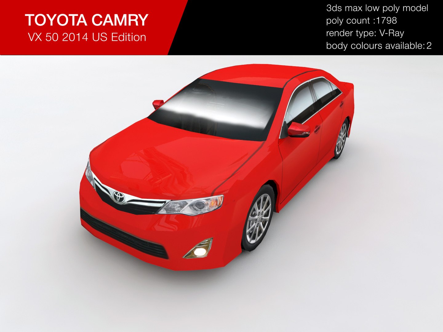 3d model sedan toyota camry