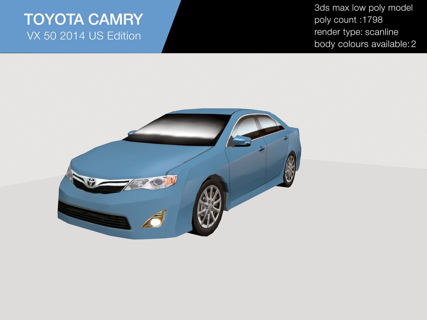 3d model sedan toyota camry