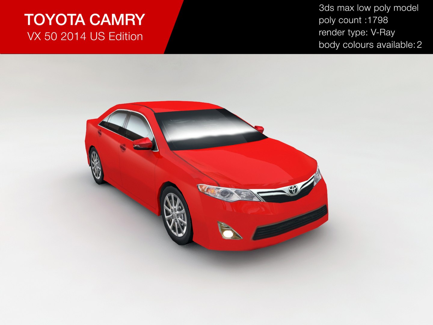 3d model sedan toyota camry