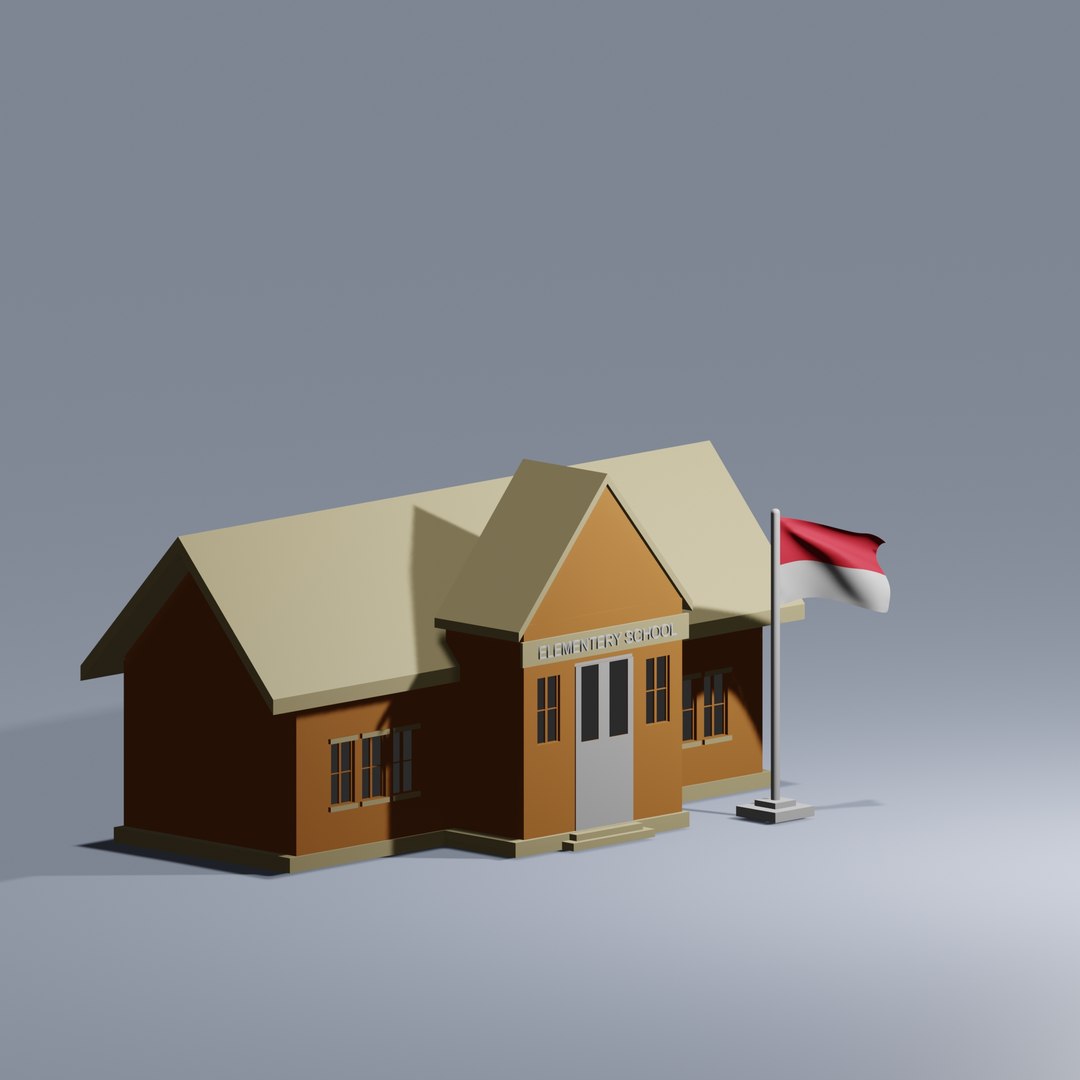Low Poly Elementery School 3D Model - TurboSquid 1962127