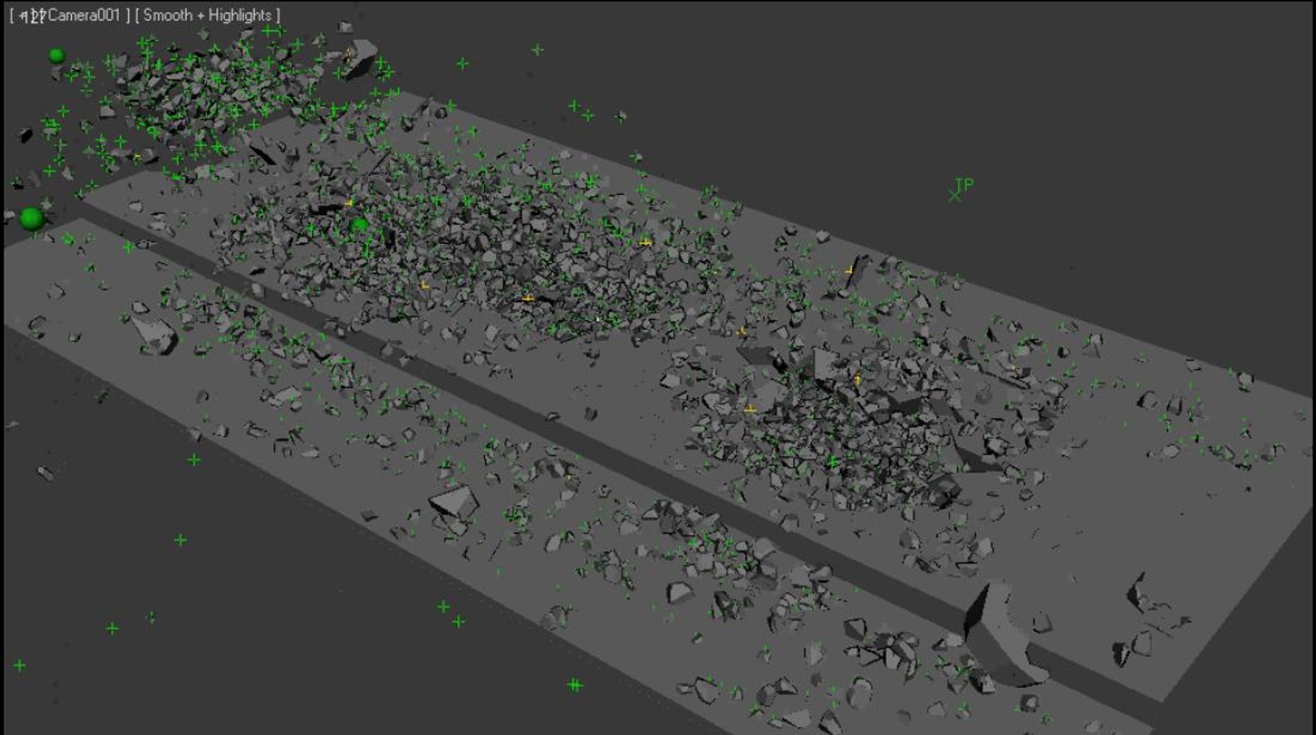 3d thinking particles destruction model