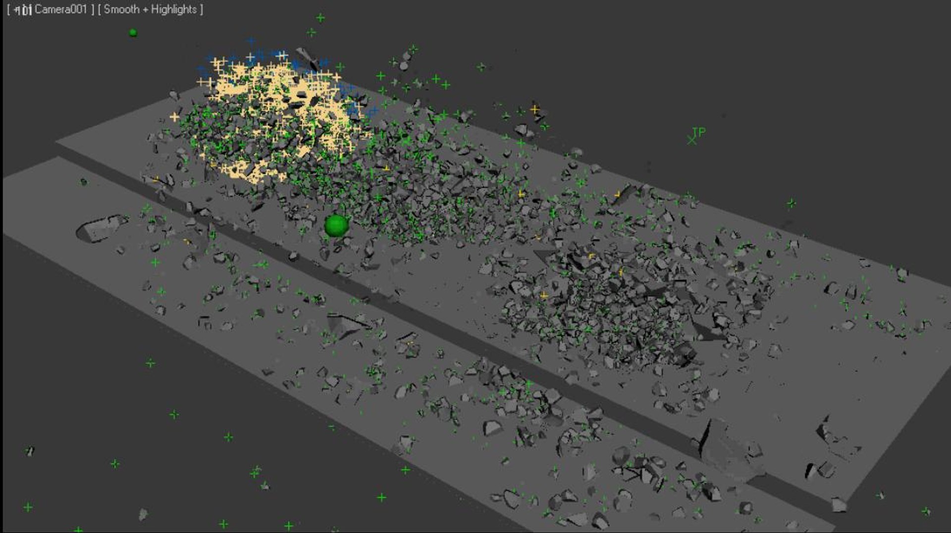3d thinking particles destruction model