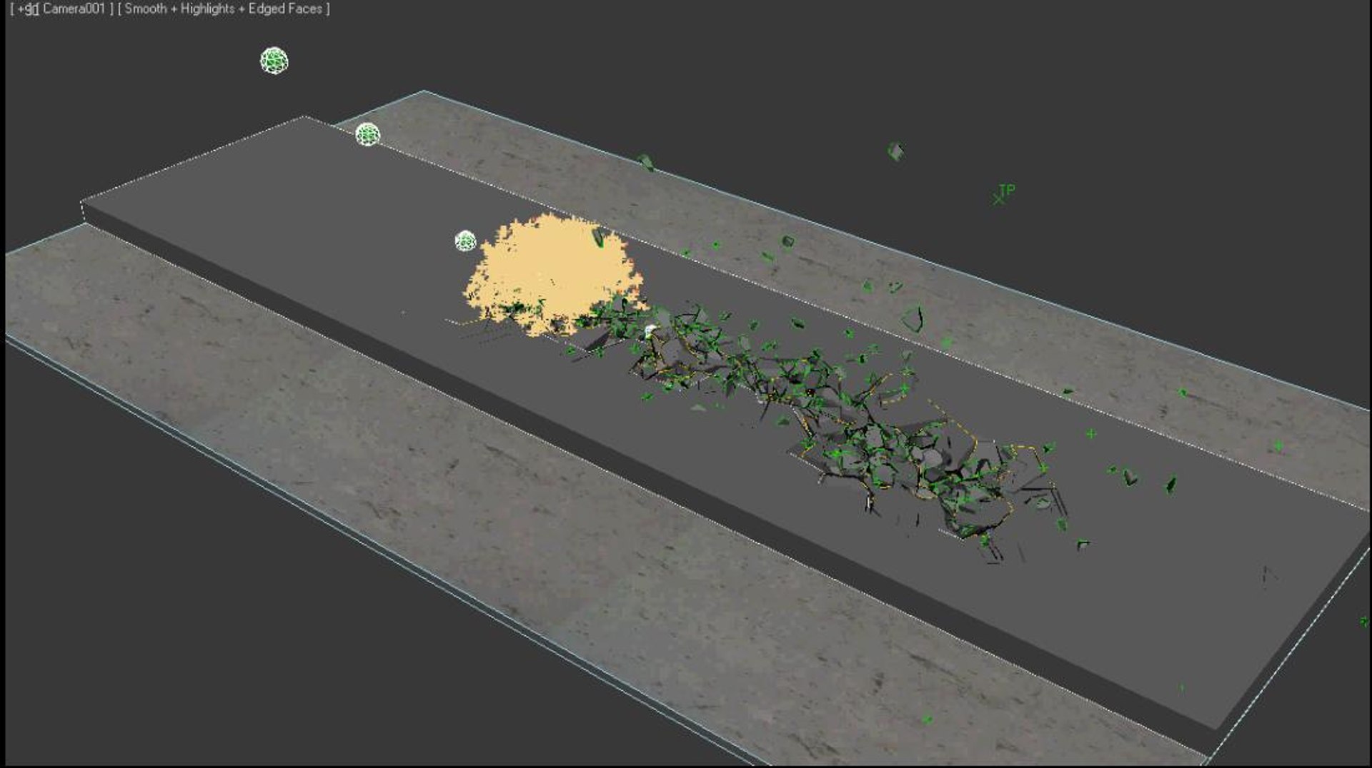 3d thinking particles destruction model
