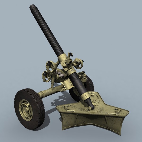 3d model wwi flying pig mortar