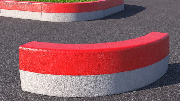3D Sidewalk Curb Curved Red - TurboSquid 2031256