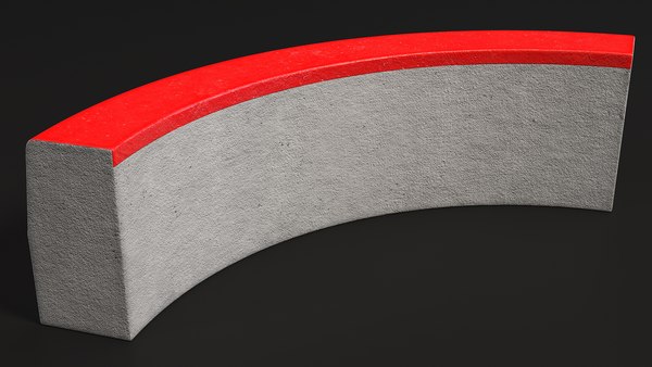 3D Sidewalk Curb Curved Red - TurboSquid 2031256