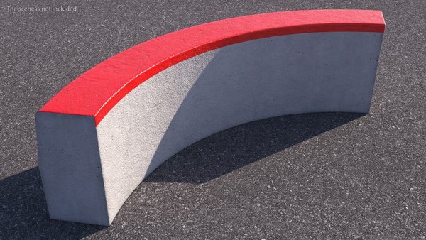 3D Sidewalk Curb Curved Red - TurboSquid 2031256