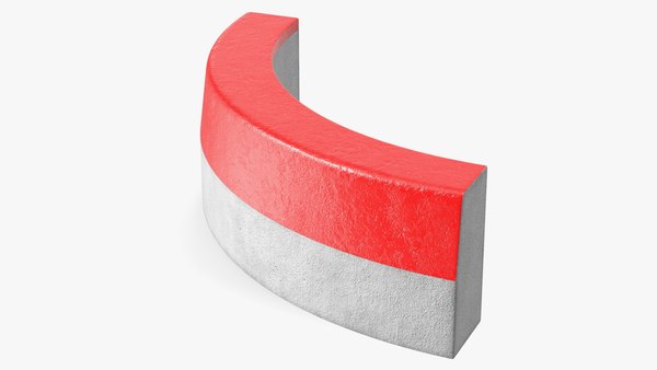 3D Sidewalk Curb Curved Red - TurboSquid 2031256