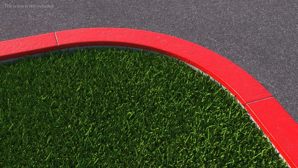 3D Sidewalk Curb Curved Red - TurboSquid 2031256